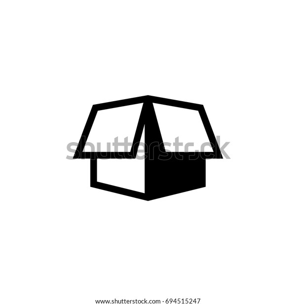 Open Box Outline Icon Illustration Isolated Stock Vector (Royalty Free ...