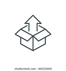 Open Box Symbol Symbol Packaging Upload Stock Vector (Royalty Free ...