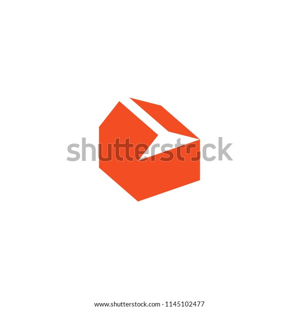 Open Box Unbox Unboxing Logo Vector Stock Vector (Royalty Free) 1145102477