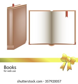 Open Brown Book Isolated On White Stock Vector (Royalty Free) 357920057 ...