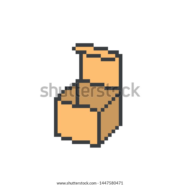 Open Cardboard Box 8 Bit Pixel Stock Vector (Royalty Free) 1447580471 ...
