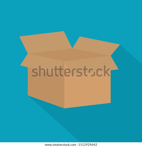 Open Cardboard Box Icon Vector Illustration Stock Vector (Royalty Free ...