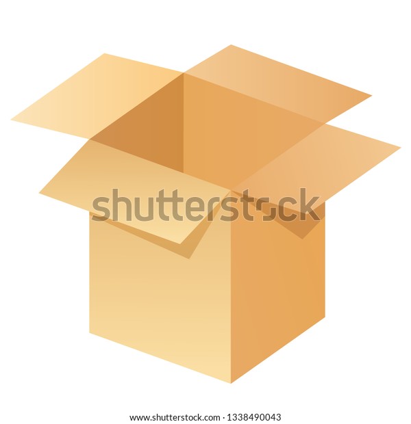 Open Cardboard Box Vector Illustration Empty Stock Vector (Royalty Free ...
