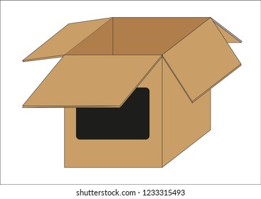 Open Carton Box Cargo Open Parcel Stock Vector (Royalty Free ...