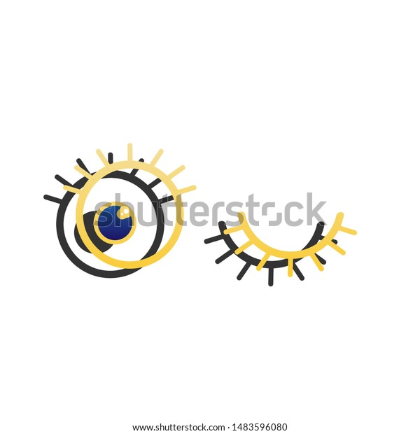 Open Cartoon Left Eye Closed Right Stock Vector (Royalty Free ...