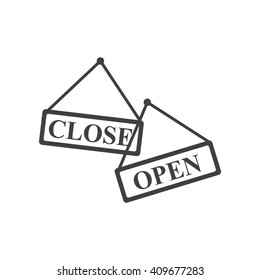 Open Close Banner Icon On White Stock Vector (Royalty Free) 409677283 ...