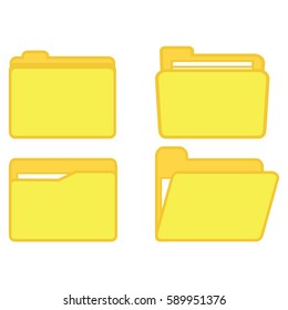 Open Close Folders Documents Folders Icons Stock Vector (Royalty Free ...
