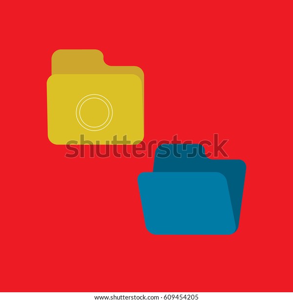 Open Close Folders Documents Folders Icons Stock Vector (Royalty Free ...