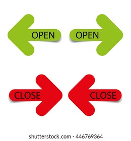 Open Close Four Color Arrows Vector: vetor stock (livre de direitos ...