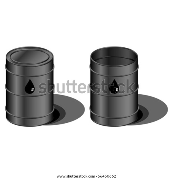 Open Closed Barrels Oil Drop Symbol Stock Vector (Royalty Free ...