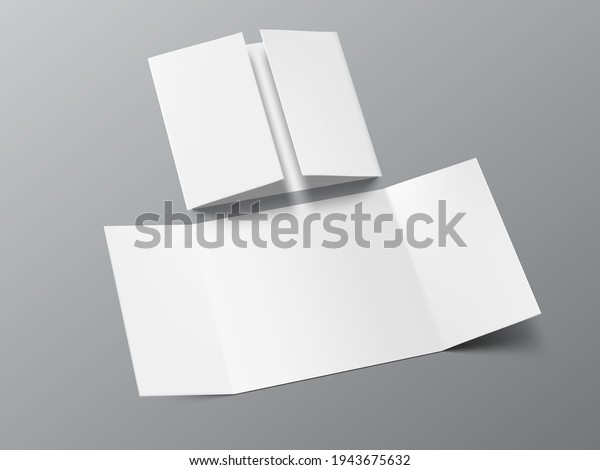 Open Closed Blank Trifold Paper Booklet Stock Vector (Royalty Free ...