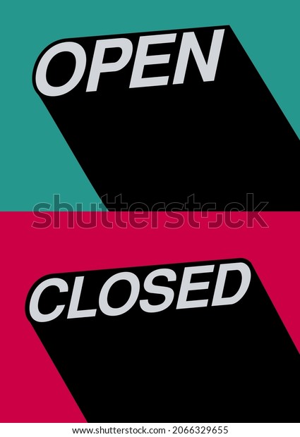 Open Closed Door Sign Two One Stock Vector (Royalty Free) 2066329655 ...
