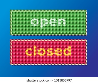 Open Closed Doorsign Led Light Array Stock Vector (Royalty Free ...