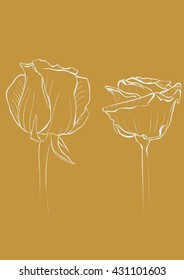 Open Closed Rose Vector Illustration Flowers: เวกเตอร์สต็อก (ปลอดค่า ...
