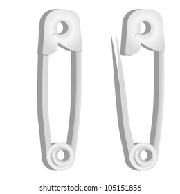 Open Closed Safety Pin Vector Illustration Stock Vector (Royalty Free ...