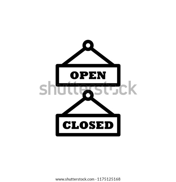 Open Closed Signage Vector Icon Stock Vector (Royalty Free) 1175125168