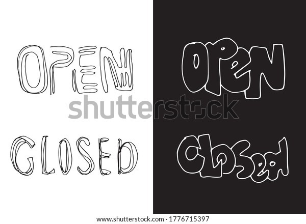 Open Closed Signline Vector Illustration: เวกเตอร์สต็อก (ปลอดค่า ...