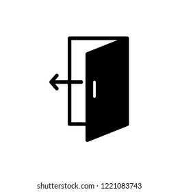 Exit Line Icon Black White Stock Illustration 1771704158 | Shutterstock