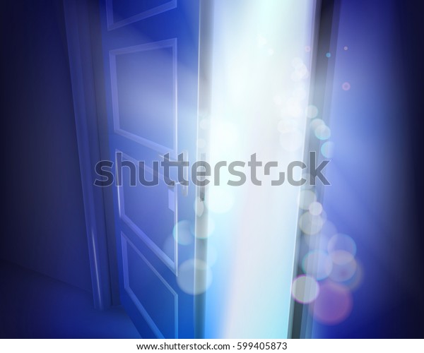 Open Door Into Room Vector Illustration Stock Vector (Royalty Free ...