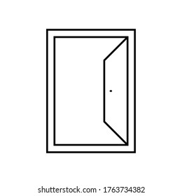 Open Door Outline Icon Door Linear Stock Vector (Royalty Free ...