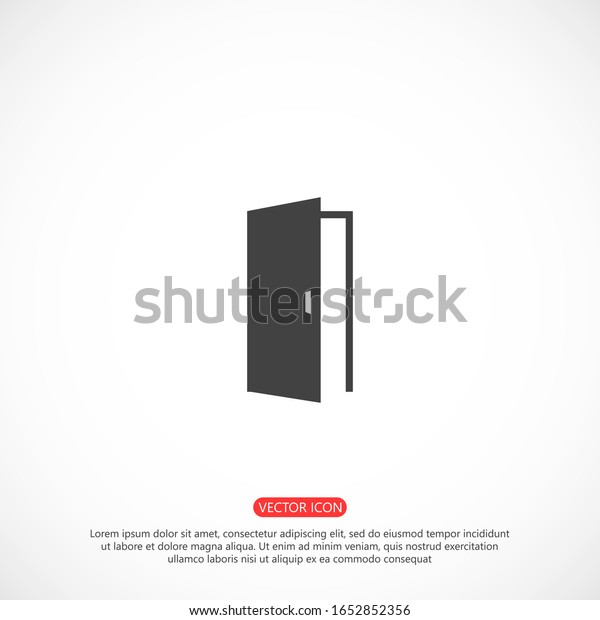 Open Door Outline Icon Linear Style Stock Vector (Royalty Free ...