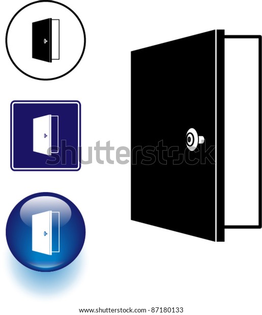 Open Door Symbol Sign Button Stock Vector (Royalty Free) 87180133 ...