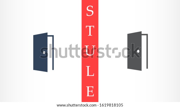 Open Double Door Outline Icon Linear Stock Vector (Royalty Free) 1619818105