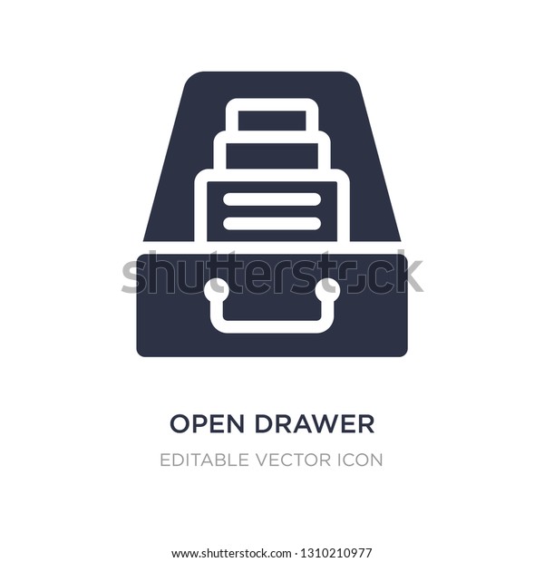 Open Drawer Icon On White Background Stock Vector (Royalty Free ...