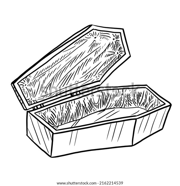 Open Empty Coffin Vector Illustration Isolated Stock Vector (Royalty ...