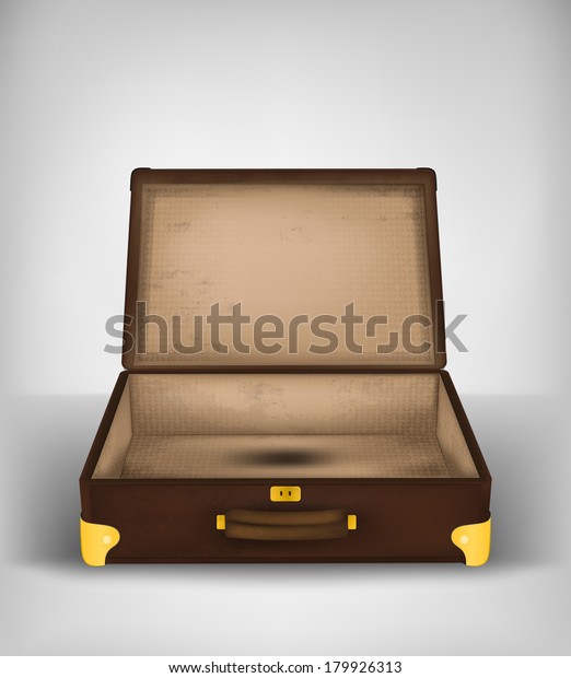 Open Empty Travel Suitcase Transport Concept Stock Vector (Royalty Free ...