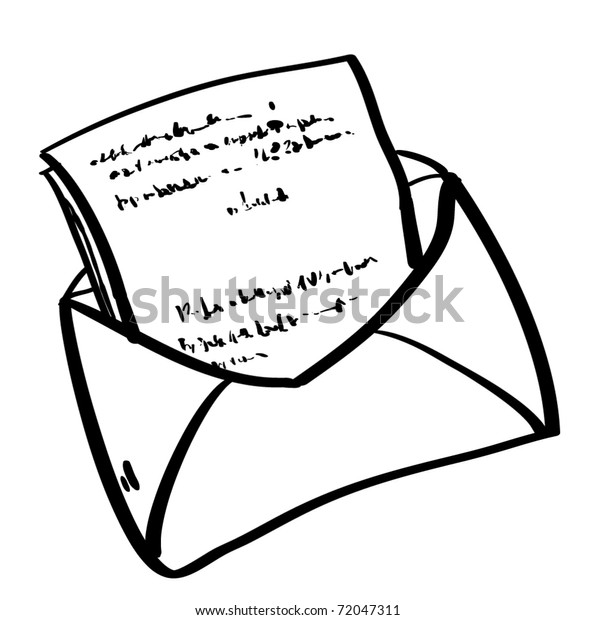 Open Envelope Childrens Sketch Read Letter Stock Vector (Royalty Free ...