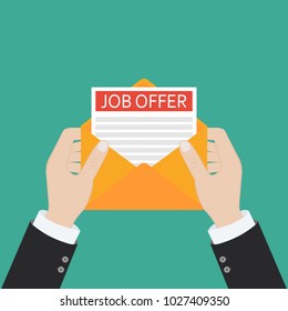 Open Envelope Job Offer Message Flat Stock Vector (Royalty Free ...