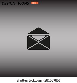 Open Envelope Letter Icon Vector Design Stock Vector (Royalty Free ...