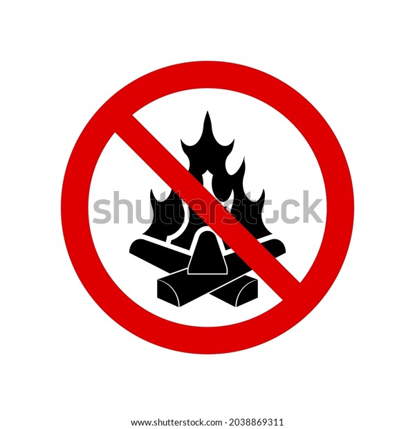 Open Fire Prohibition Sign No Campfire Stock Vector (Royalty Free ...