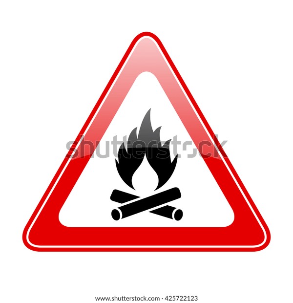 Open Fire Warning Sign Vector Illustration Stock Vector (Royalty Free ...