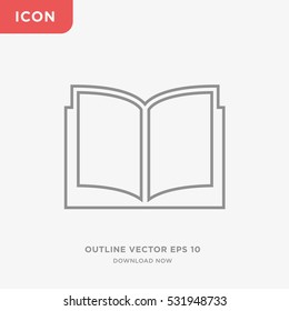 Open Flat Book Icon Illustration Isolated Stock Vector (Royalty Free ...