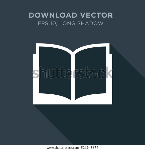Open Flat Book Icon Illustration Isolated Stock Vector (Royalty Free ...