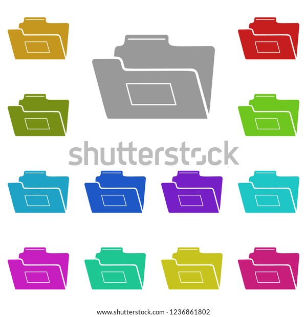 Open Folder Icon Multi Color Simple : image vectorielle de stock (libre ...