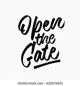Open Gate Quote Ink Hand Lettering: vector de stock (libre de regalías ...
