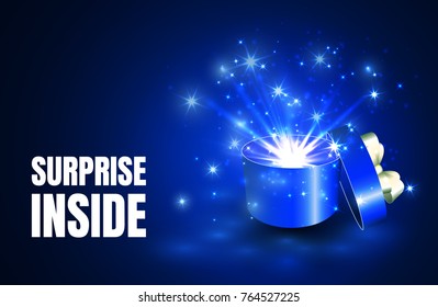 Open Gift Box Surprise Magic Light Stock Vector (Royalty Free) 764527225