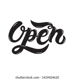 Open Hand Drawn Lettering Vector Illustration Stock Vector (Royalty ...