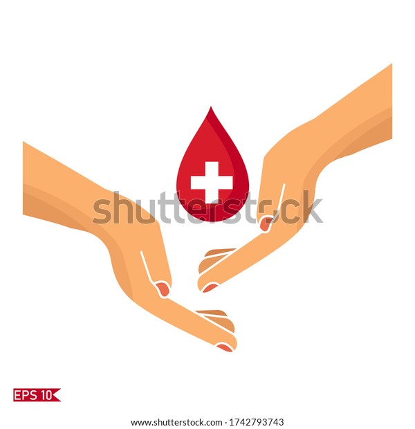 Open Hand Gestures Drops Blood On Stock Vector (Royalty Free ...