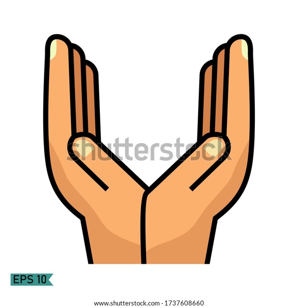 Open Hand Gestures Gesture Gives Encouragement Stock Vector (Royalty ...