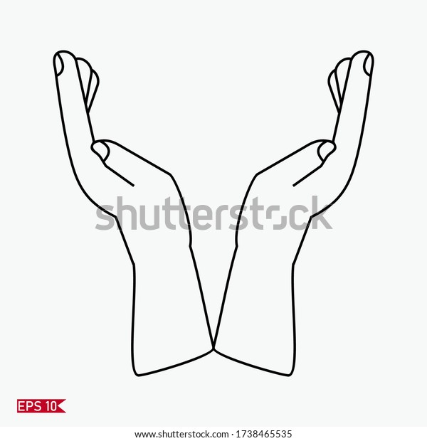 Open Hand Gestures Gesture Gives Encouragement Stock Vector (Royalty ...