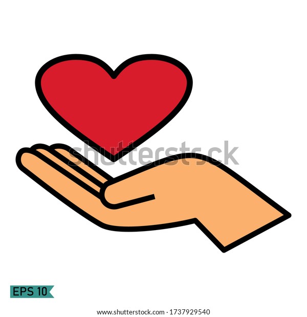 Open Hand Gestures Heart Above Hands Stock Vector (Royalty Free ...