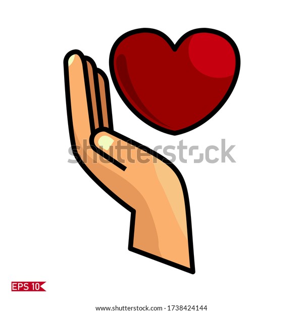 Open Hand Gestures Heart Above Hands Stock Vector (Royalty Free ...