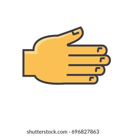 Open Hand Greetings Grabbing Reaching Gesture Stock Vector (Royalty ...