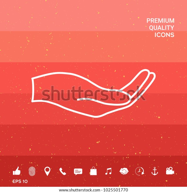 Open Hand Line Icon Stock Vector (Royalty Free) 1025501770 | Shutterstock