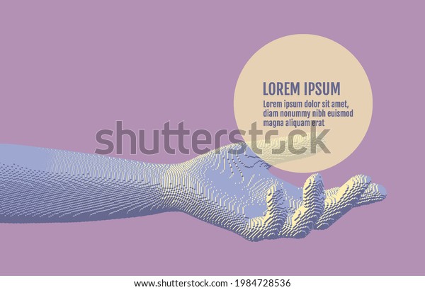 Open Hand Palm Template Text Pixel Stock Vector (Royalty Free ...