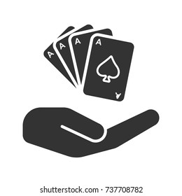 Open Hand Playing Cards Glyph Icon: เวกเตอร์สต็อก (ปลอดค่าลิขสิทธิ์ ...